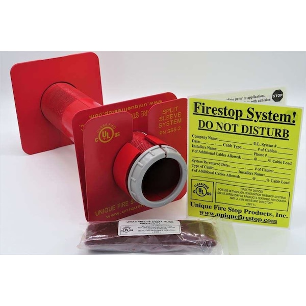 Unique Fire Stop Products Retrofit Through pentration Split Sleeve Firestop Kit 2 Inch Diameter ...